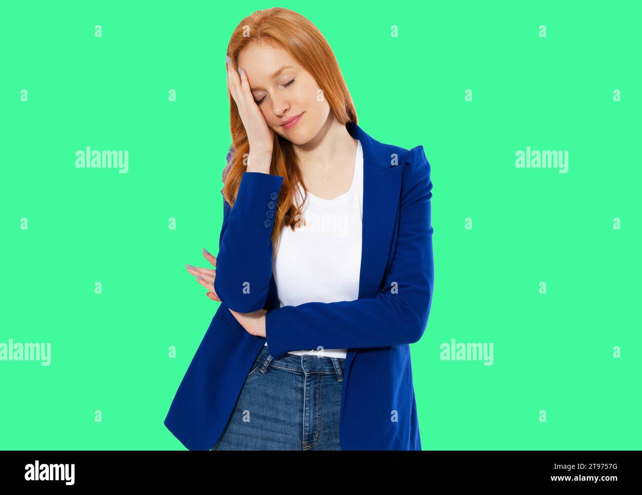 Woman do face palm, girl make facepalm, female migraine, head pain, bad ...