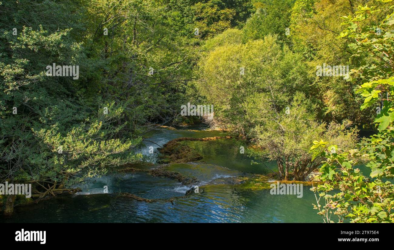 Travertine pools in River Una below Milancev Buk waterfall at Martin ...
