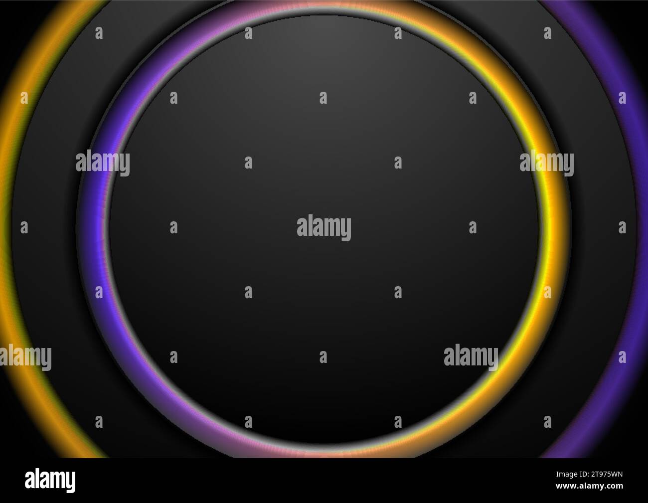 Technology abstract background with black circles and yellow violet ...