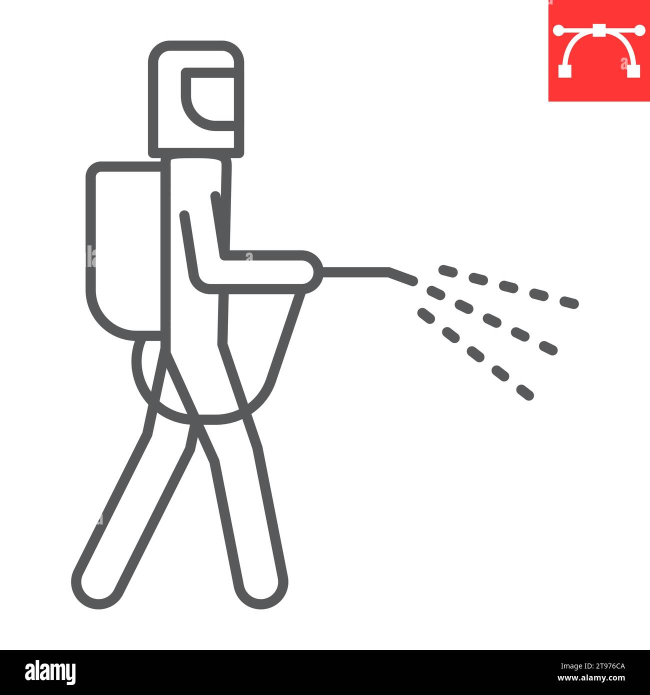 Exterminator line icon, pest control and pesticide, fumigation icon ...