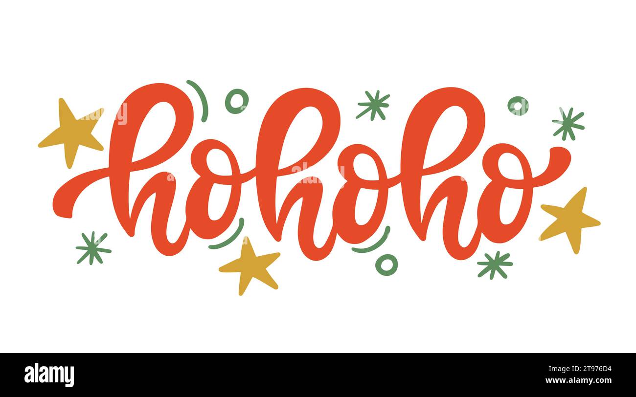 Ho Ho Ho Christmas lettering phrase greeting card Stock Vector Image & Art - Alamy