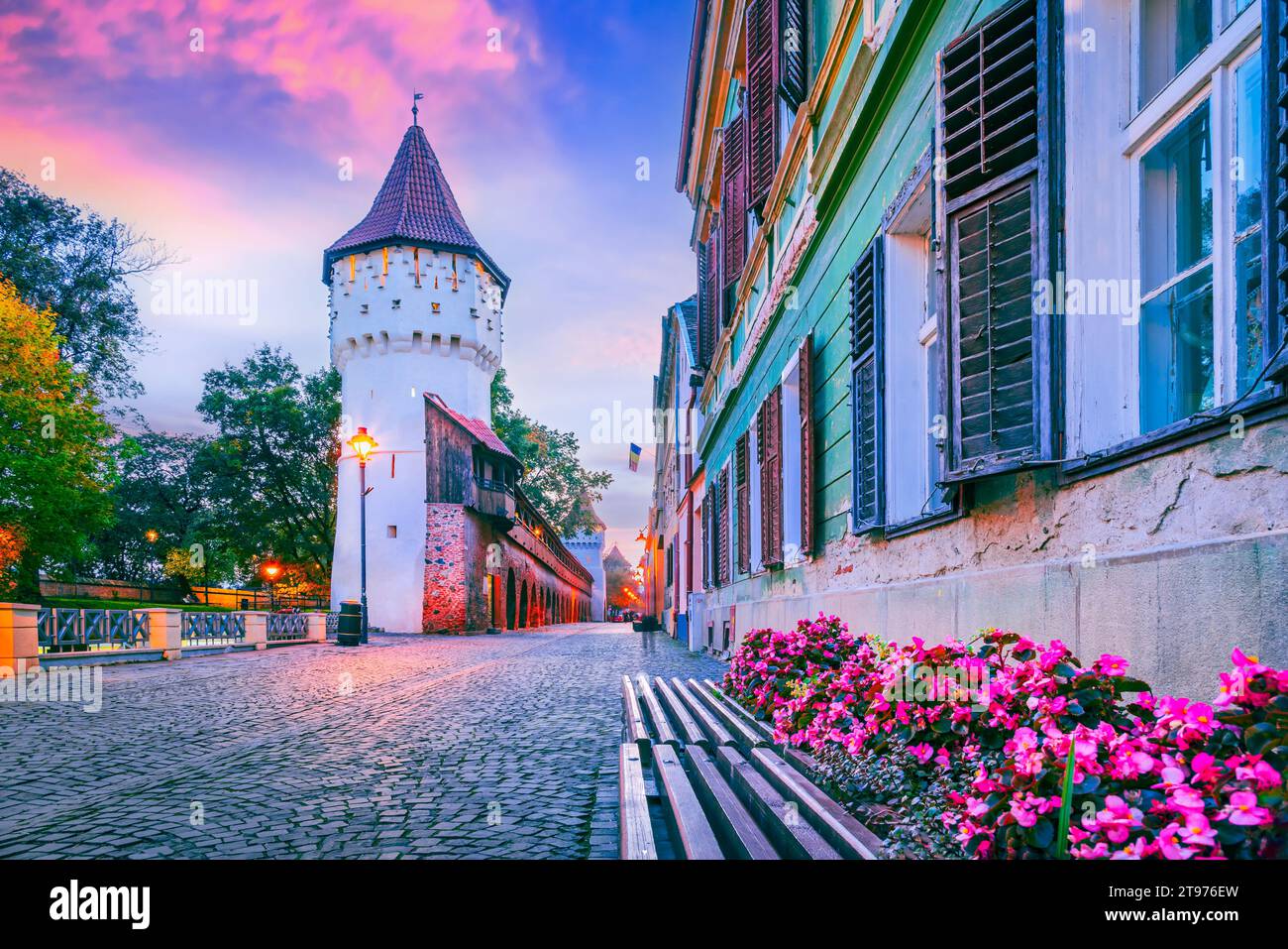 Sibiu, Romania. Medieval Carpenters Tower. Transylvania famous ...