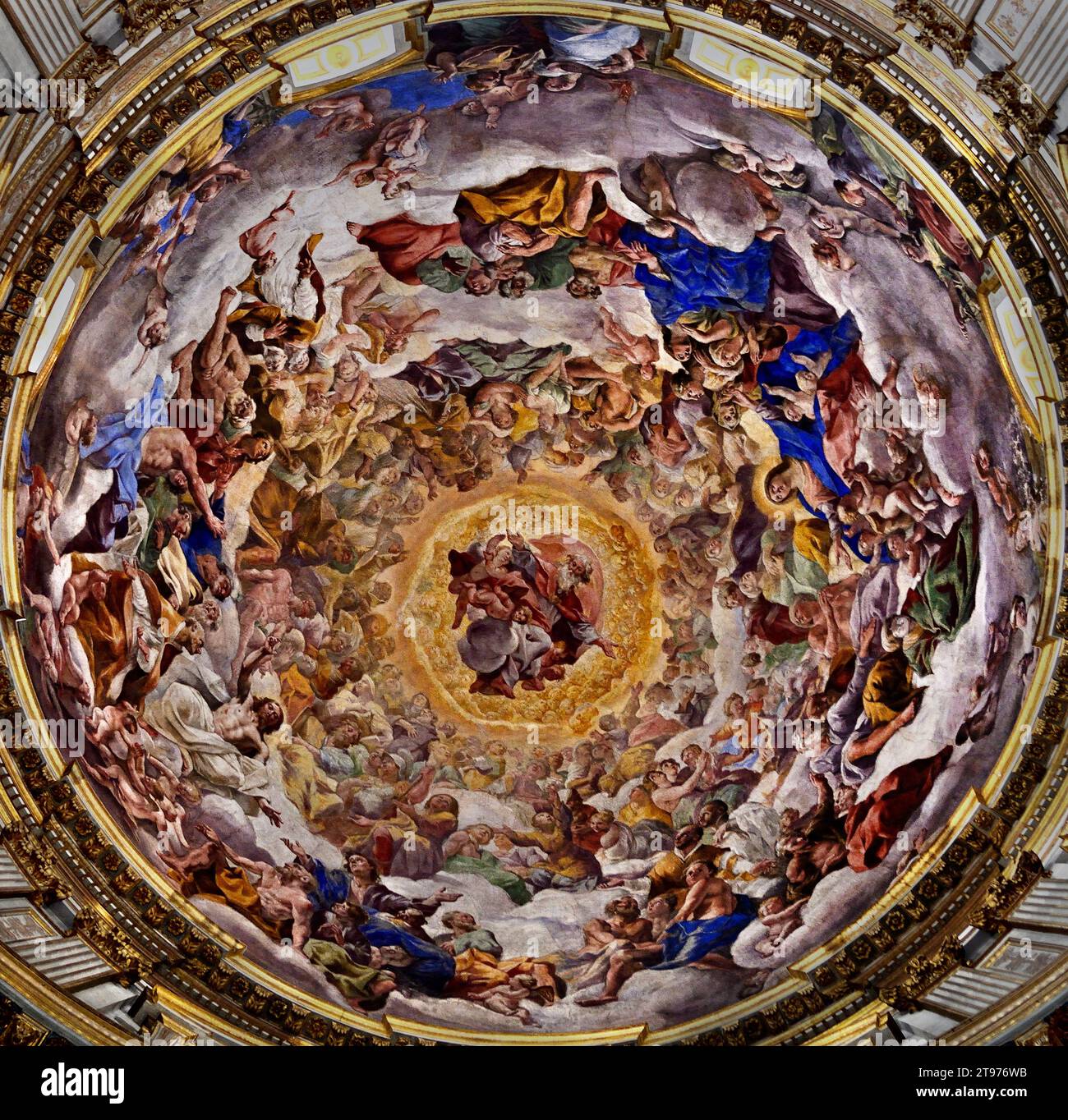 The Paradise, Dome of the Naples 17th century Fresco by Lanfranco ...
