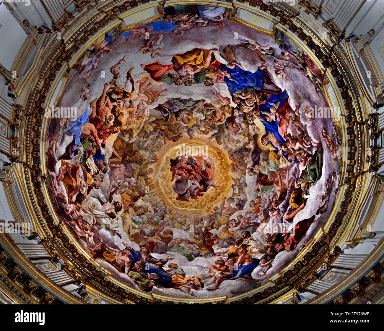 The Paradise, Dome of the Naples 17th century Fresco by Lanfranco ...