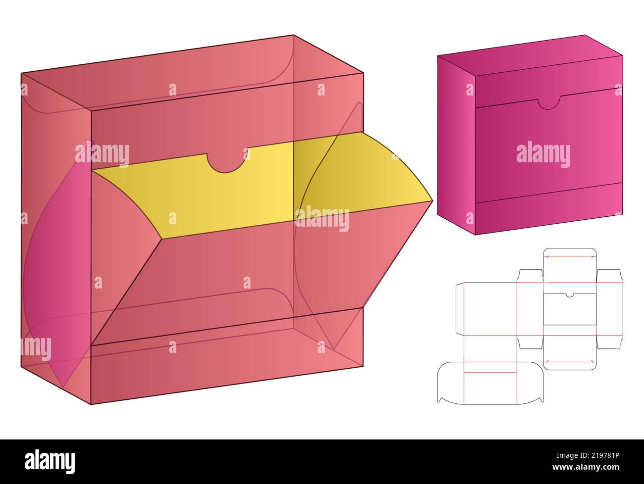Box packaging die cut template design. 3d mock-up Stock Vector Image ...