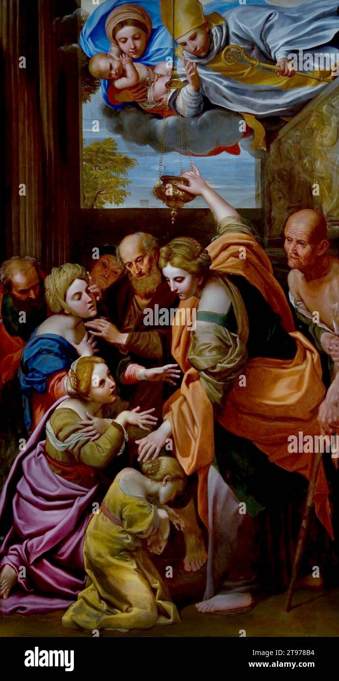 Miracle of the infirm healed by the oil of St. Gennaro, 1640, by ...
