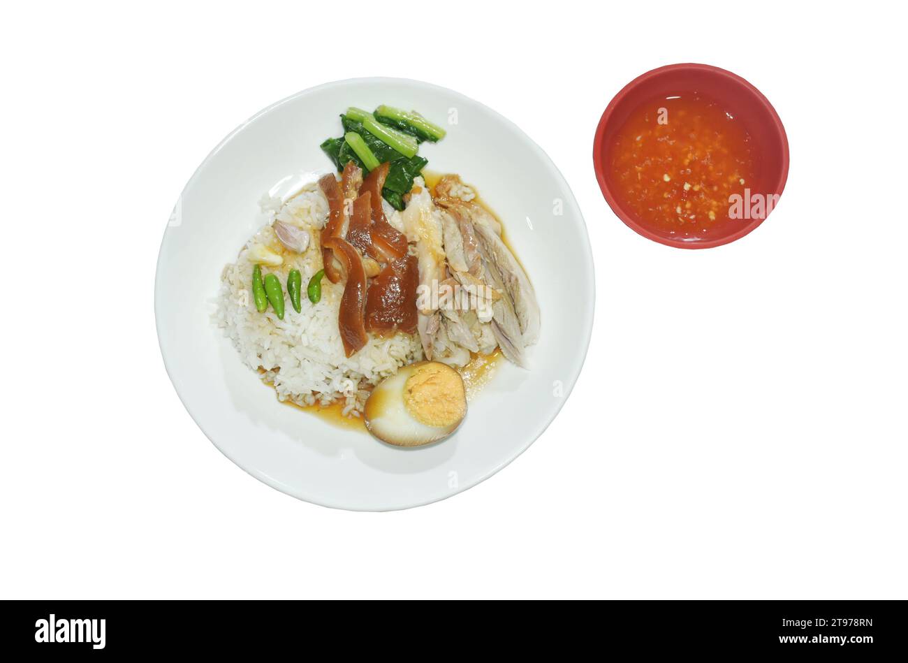 braised slice pork leg stew black Chinese herb soup topping brown ...