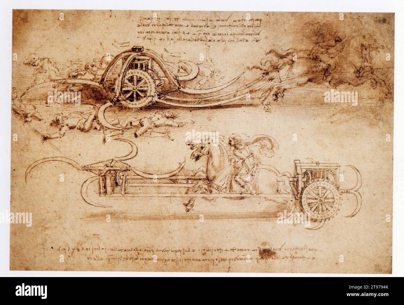 Leonardo da Vinci. Chars armés de faux Stock Photo - Alamy