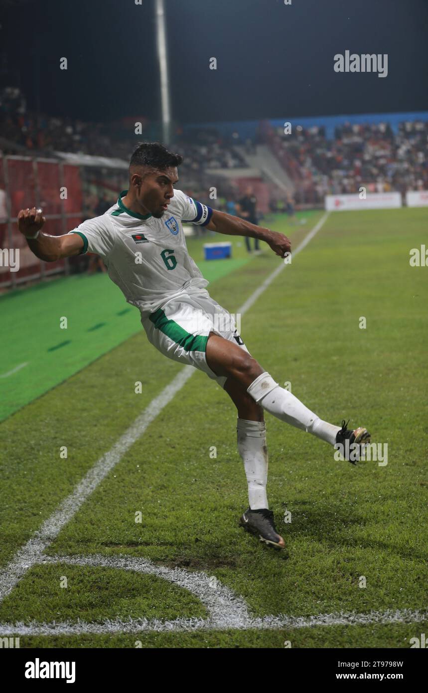 Captain Jamal Bhuyan during the Bangladesh and Lebanon FIFA World Cup ...