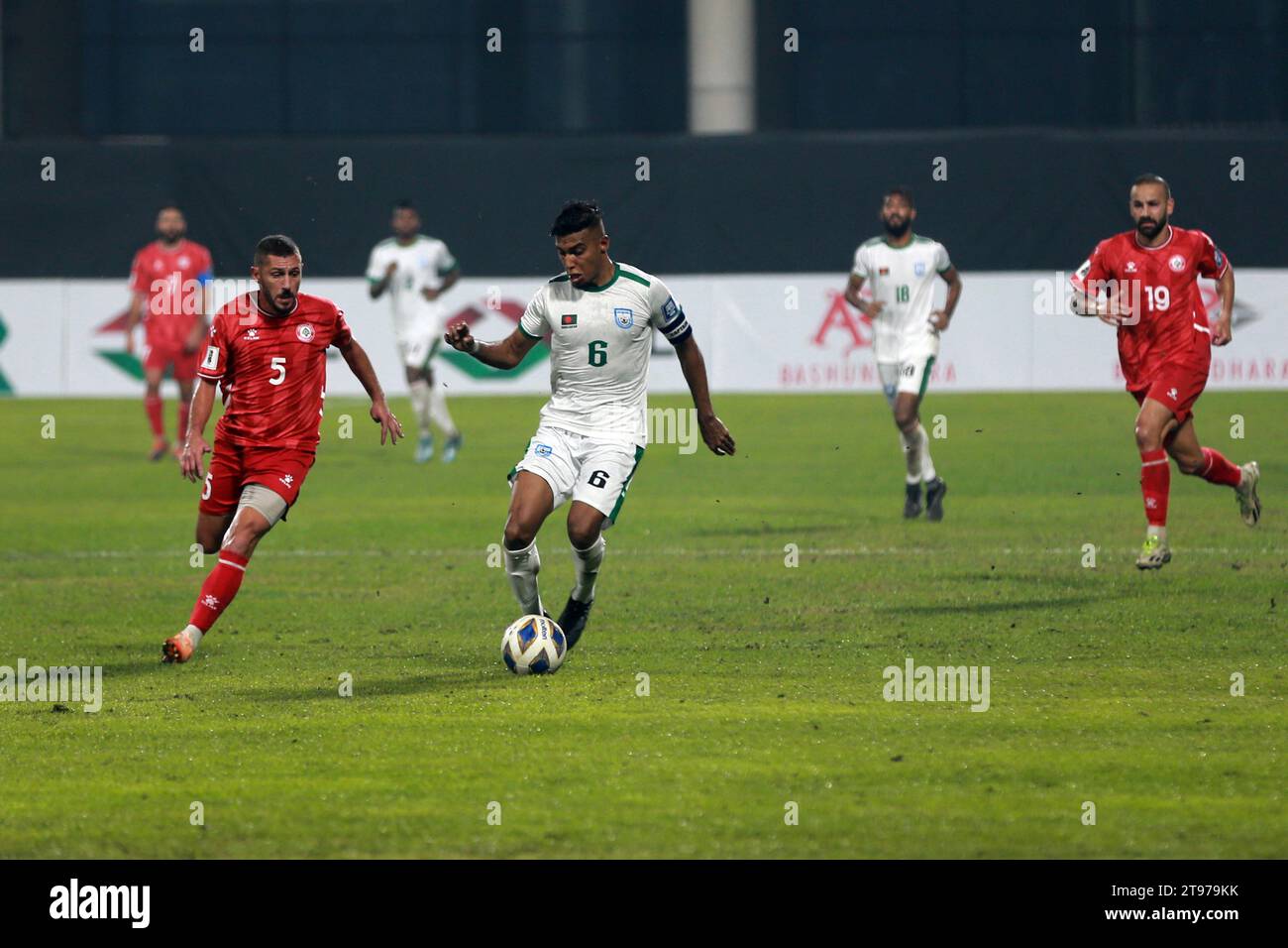 Captain Jamal Bhuyan during the Bangladesh and Lebanon FIFA World Cup ...