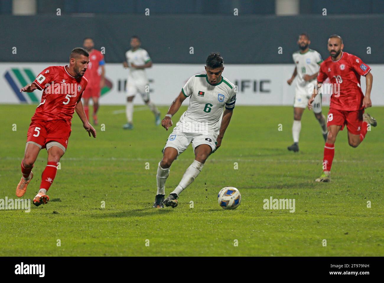 Captain Jamal Bhuyan during the Bangladesh and Lebanon FIFA World Cup ...