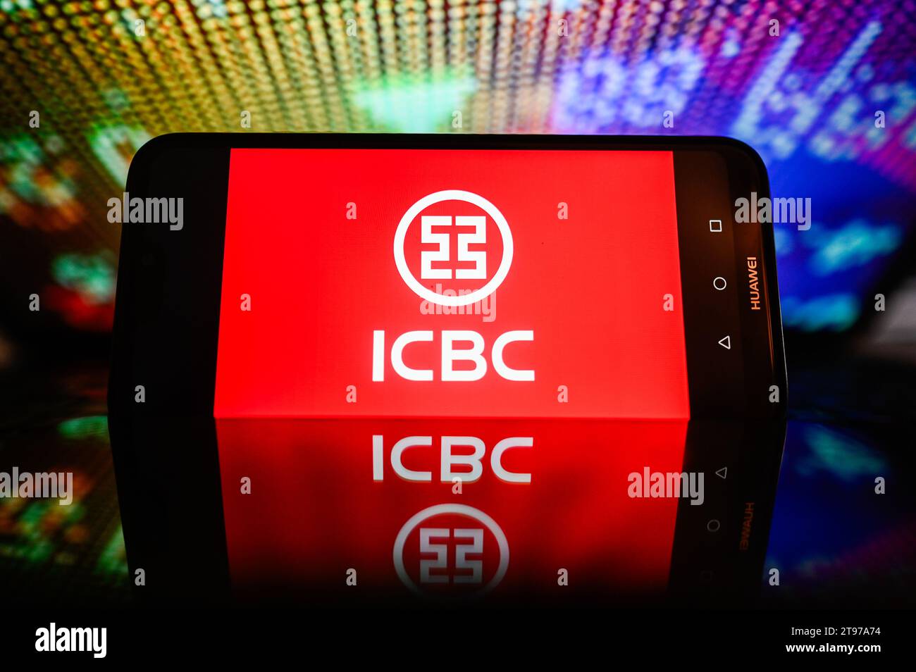 In this photo illustration, a Icbc logo is displayed on a smartphone ...
