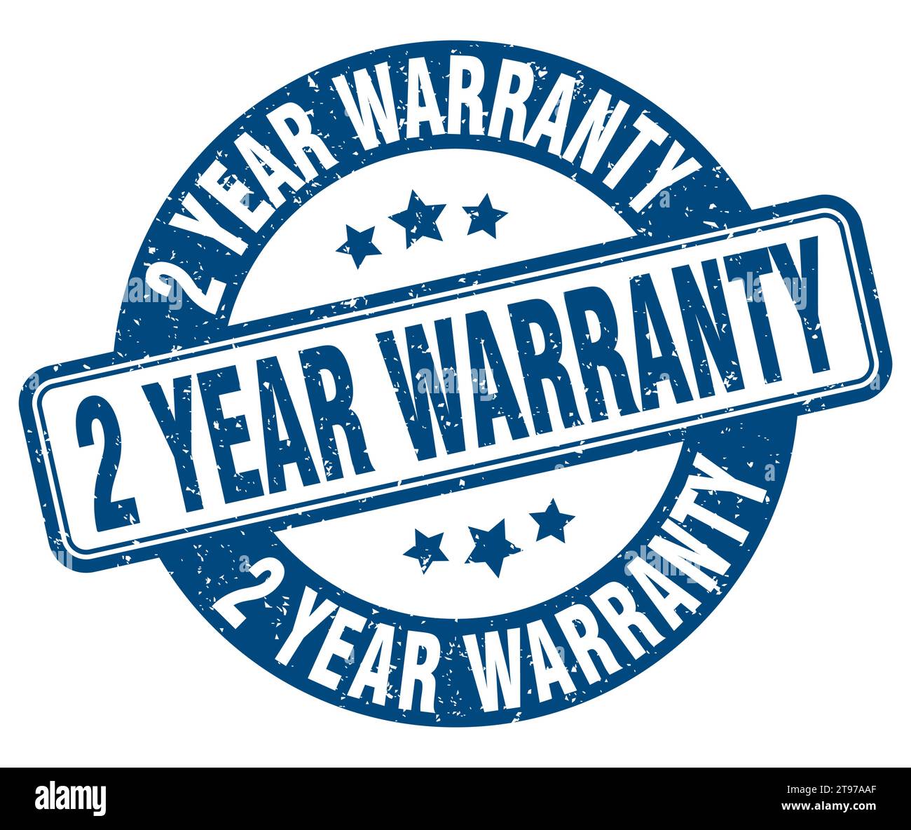 2 year warranty stamp. 2 year warranty sign. round grunge label Stock ...