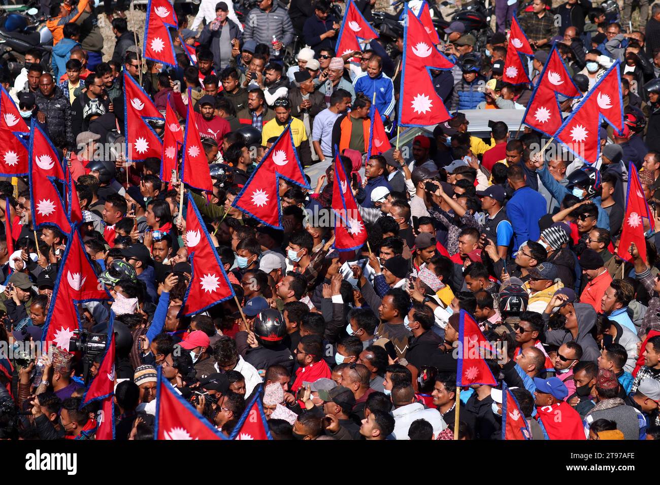 Kathmandu, NE, Nepal. 23rd Nov, 2023. Pro-monarchy Nepalis gather ...