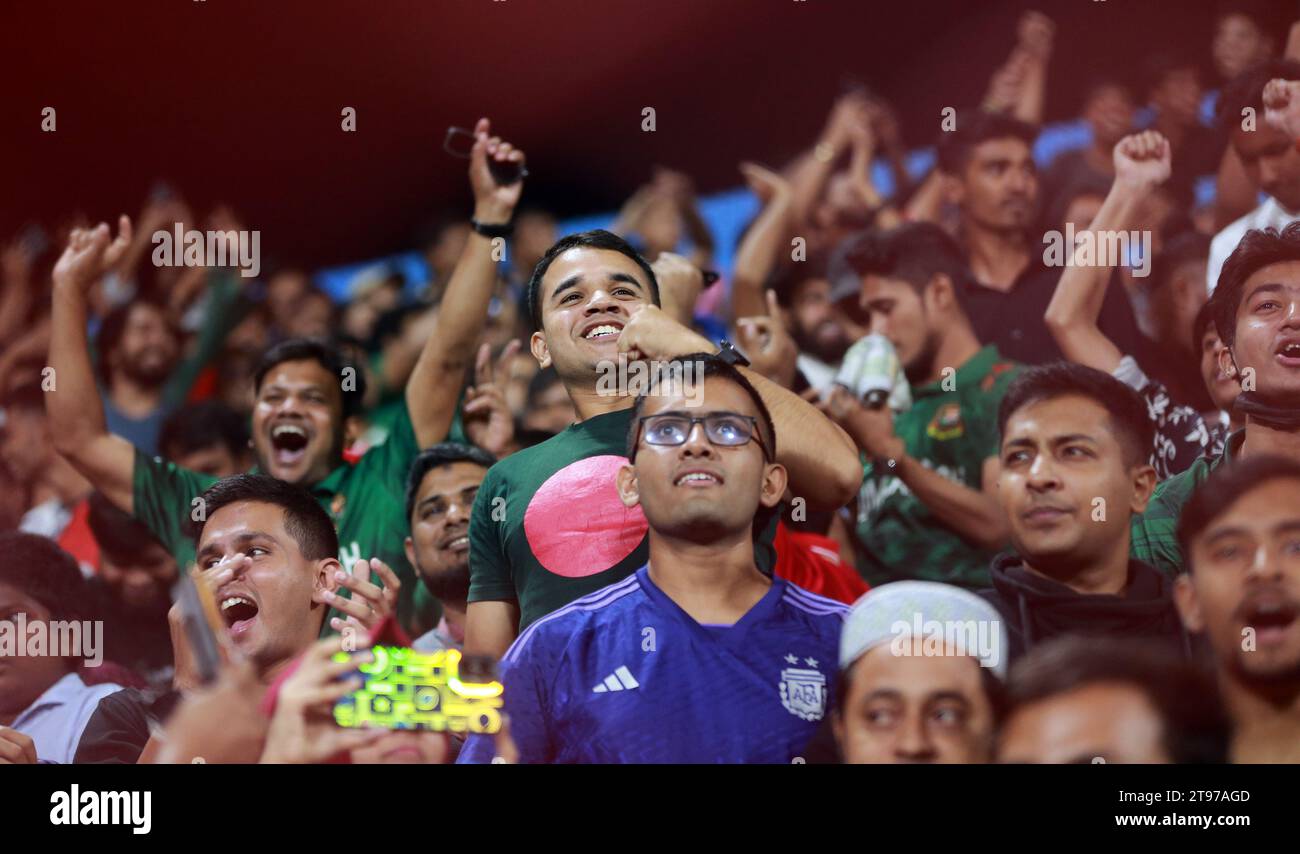 Bangladeshi football fans during the Bangladesh and Lebanon FIFA World ...