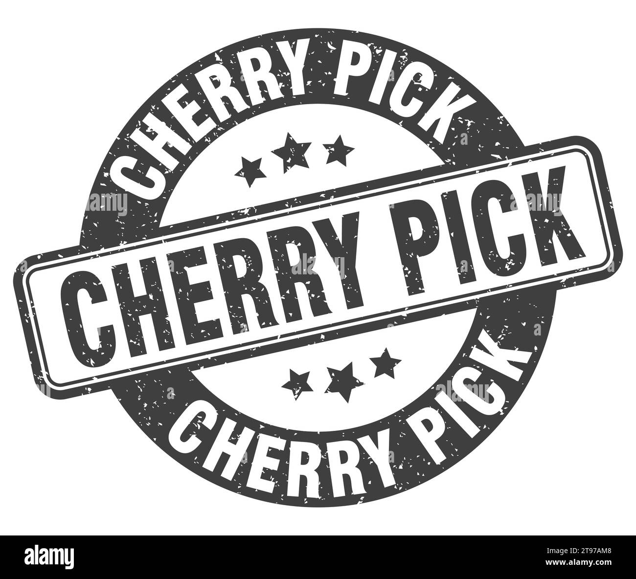 cherry pick stamp. cherry pick sign. round grunge label Stock Vector ...