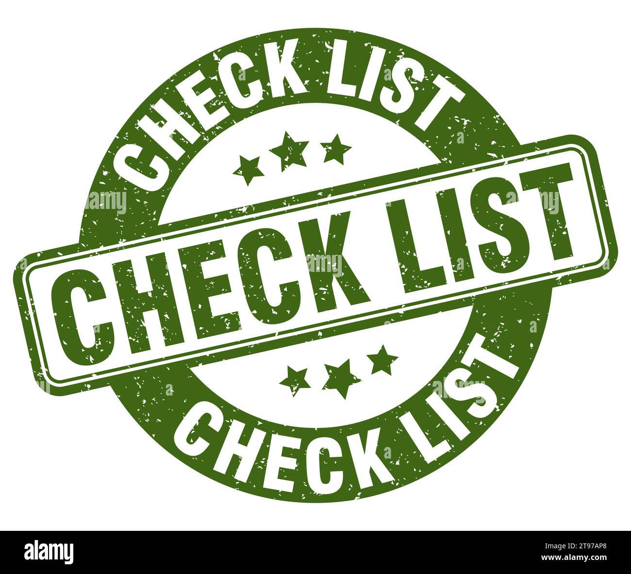 check list stamp. check list sign. round grunge label Stock Vector ...