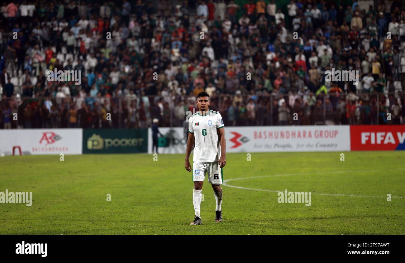 Captain Jamal Bhuyan during the Bangladesh and Lebanon FIFA World Cup ...