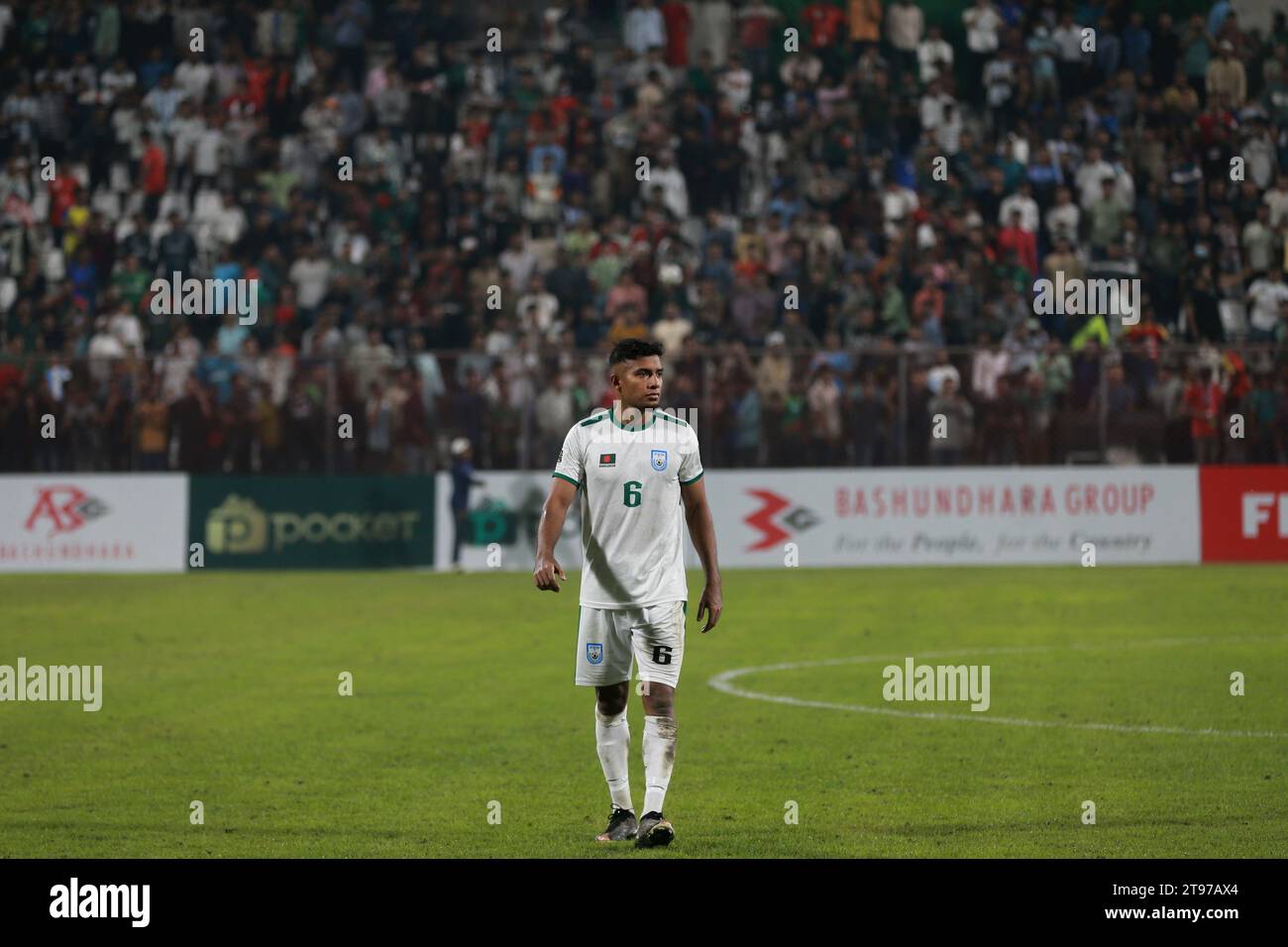 Captain Jamal Bhuyan during the Bangladesh and Lebanon FIFA World Cup ...