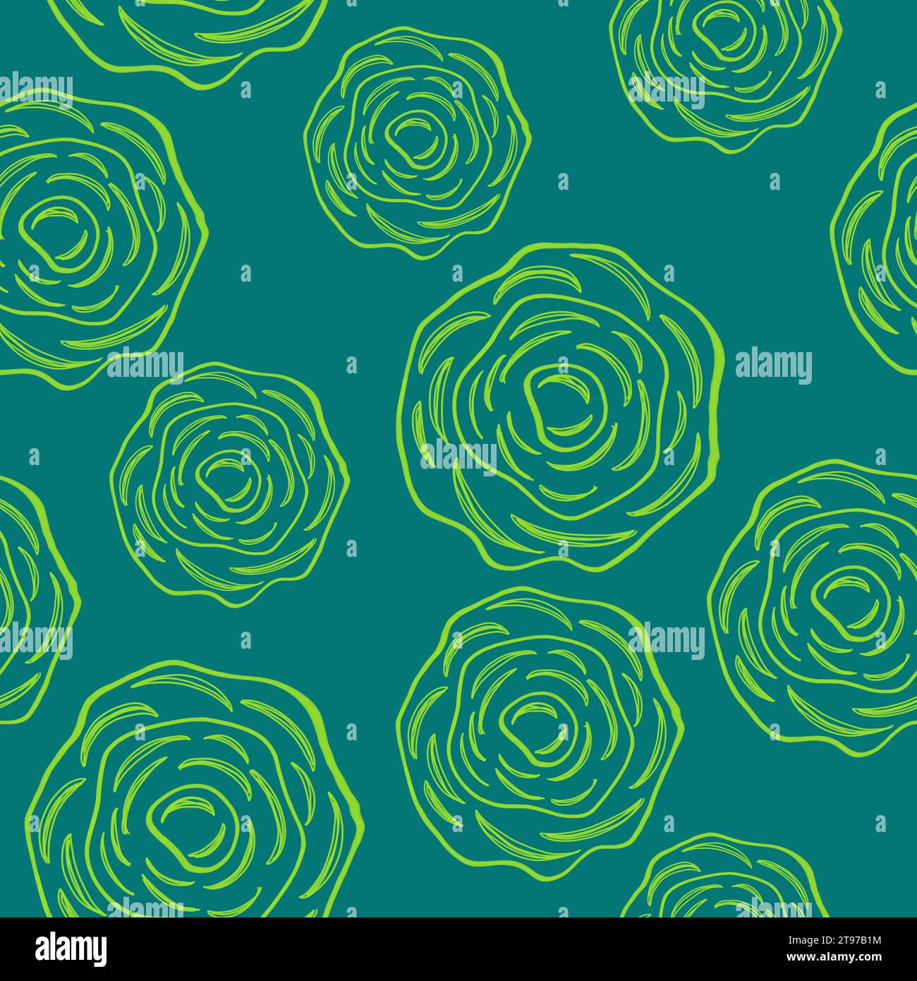 Floral Turquoise Green Seamless Texture Square Stock Photo - Alamy