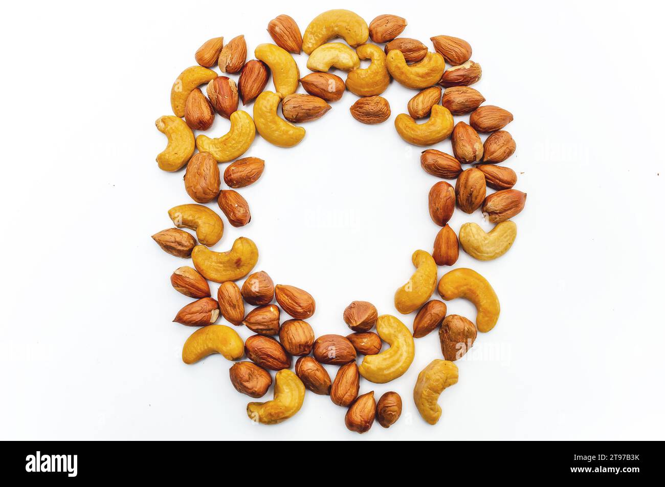border frame is made of a mix of nuts Stock Photo - Alamy