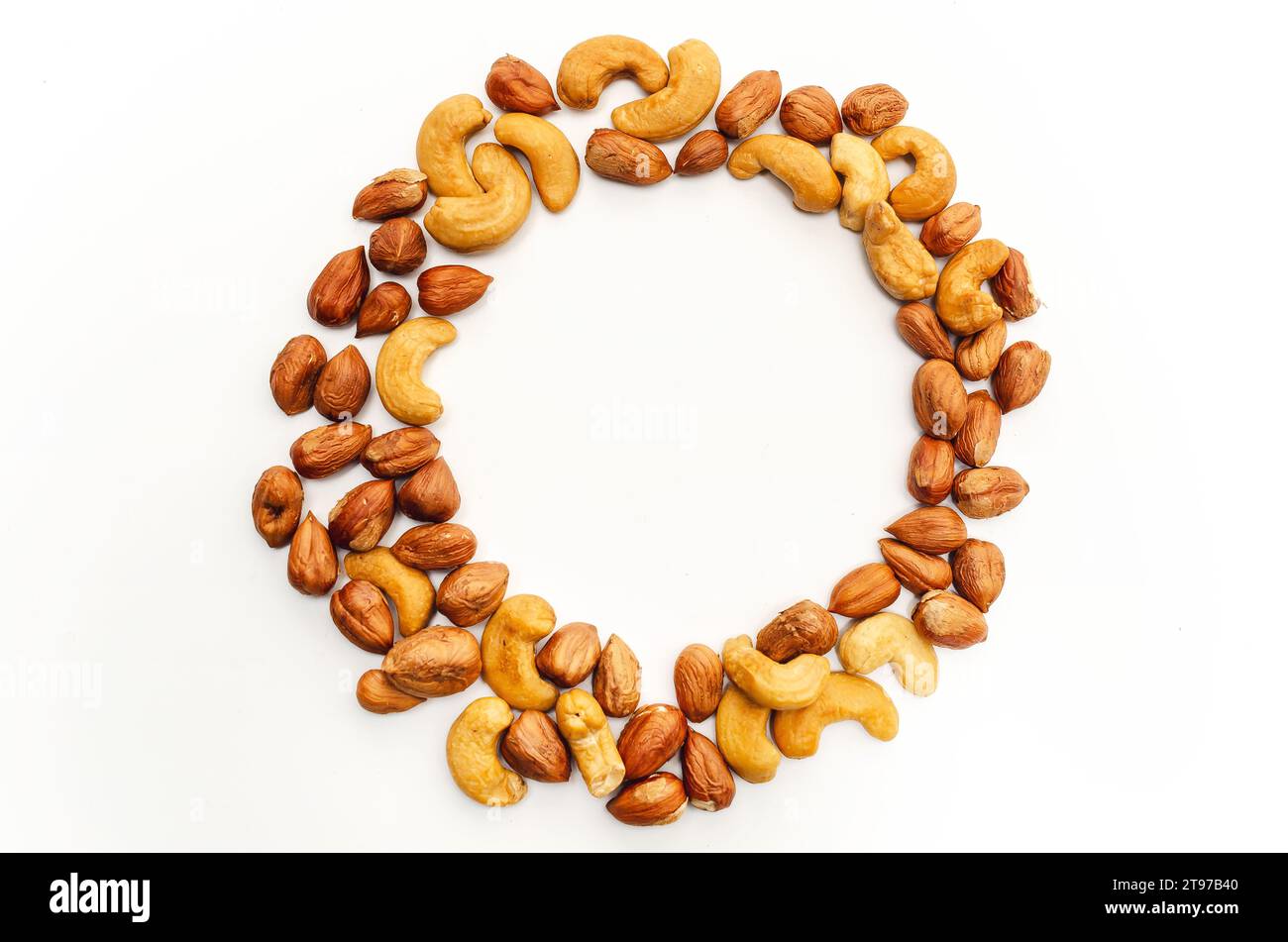 border frame is made of a mix of nuts Stock Photo - Alamy