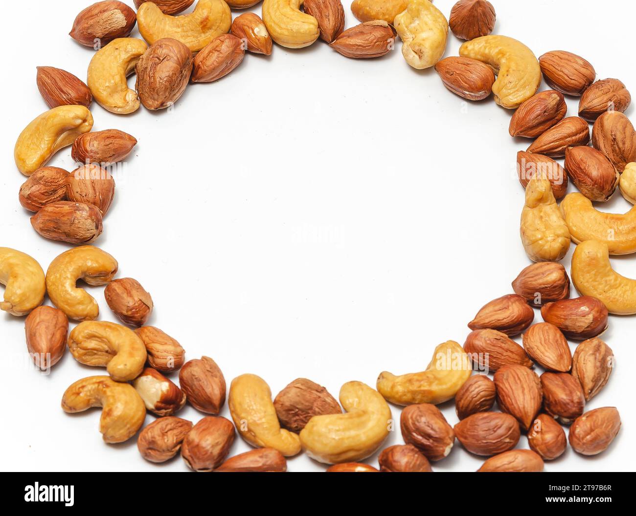 The border frame is made of a mix of nuts Stock Photo - Alamy