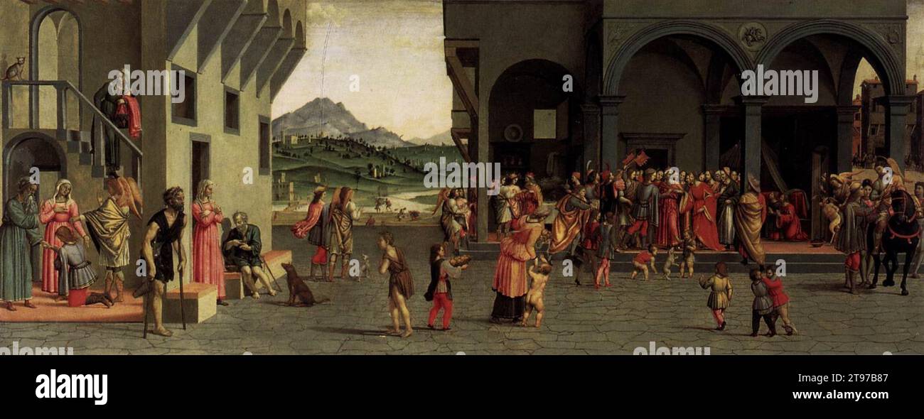 Scenes from the Story of Tobias (1) c. 1500 by Giuliano Bugiardini ...