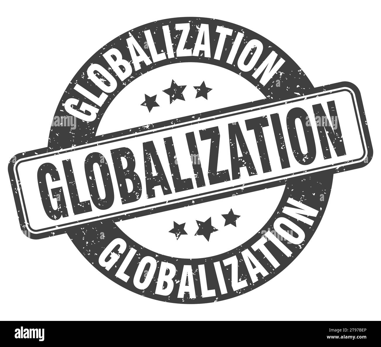 globalization stamp. globalization sign. round grunge label Stock ...