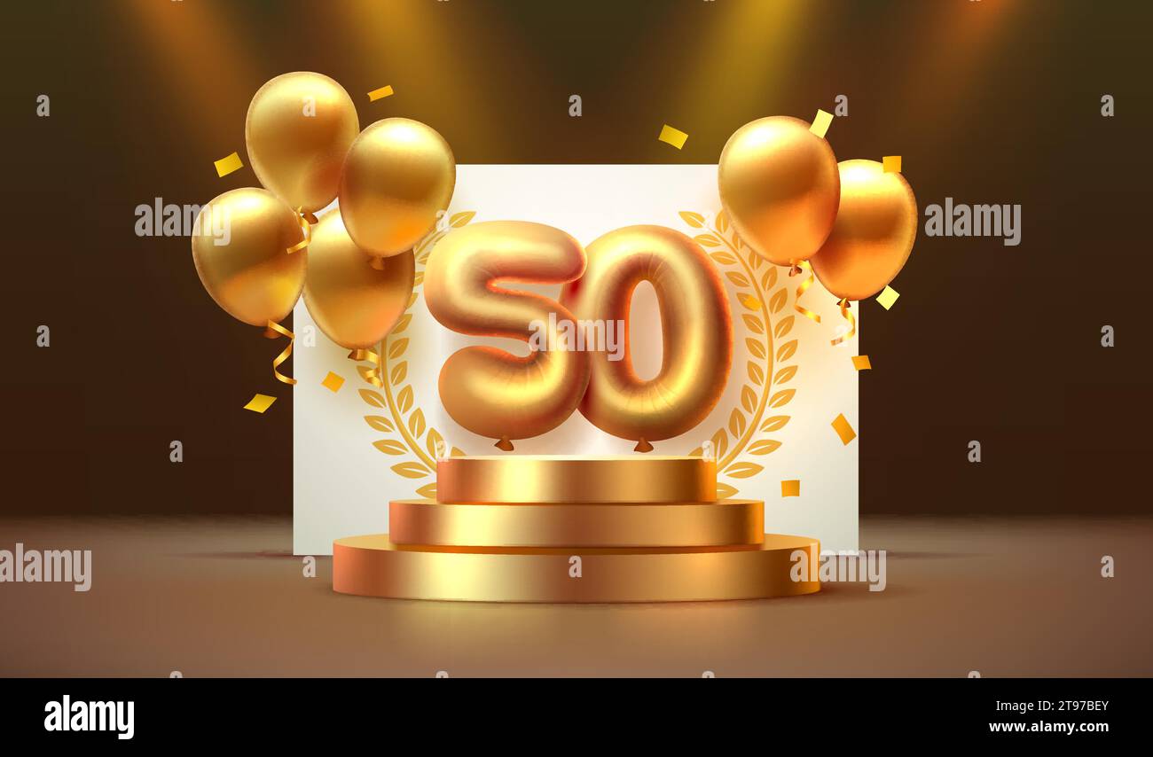 Fifty birthday balloon Stock Vector Images - Alamy