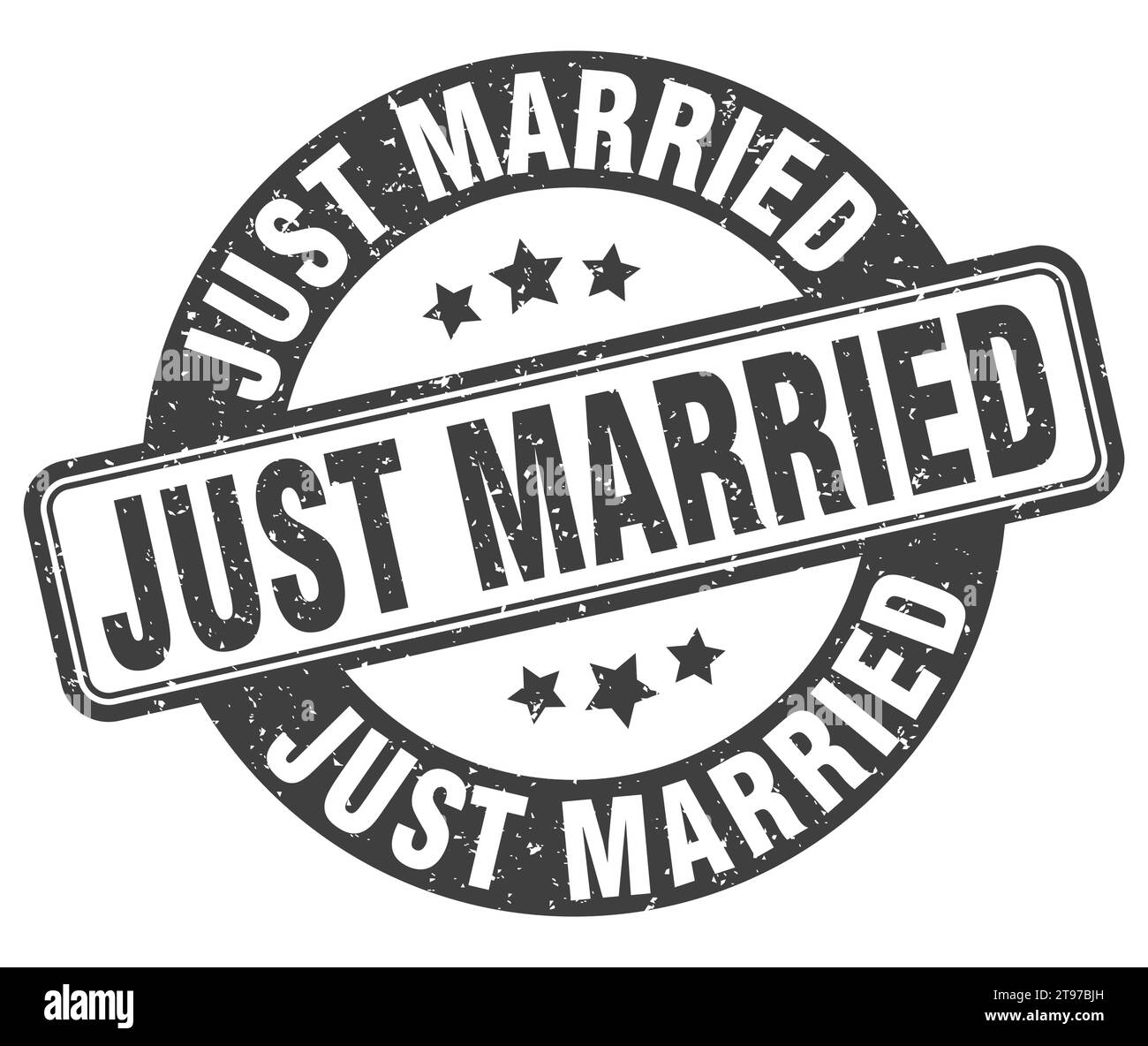 just married stamp. just married sign. round grunge label Stock Vector ...