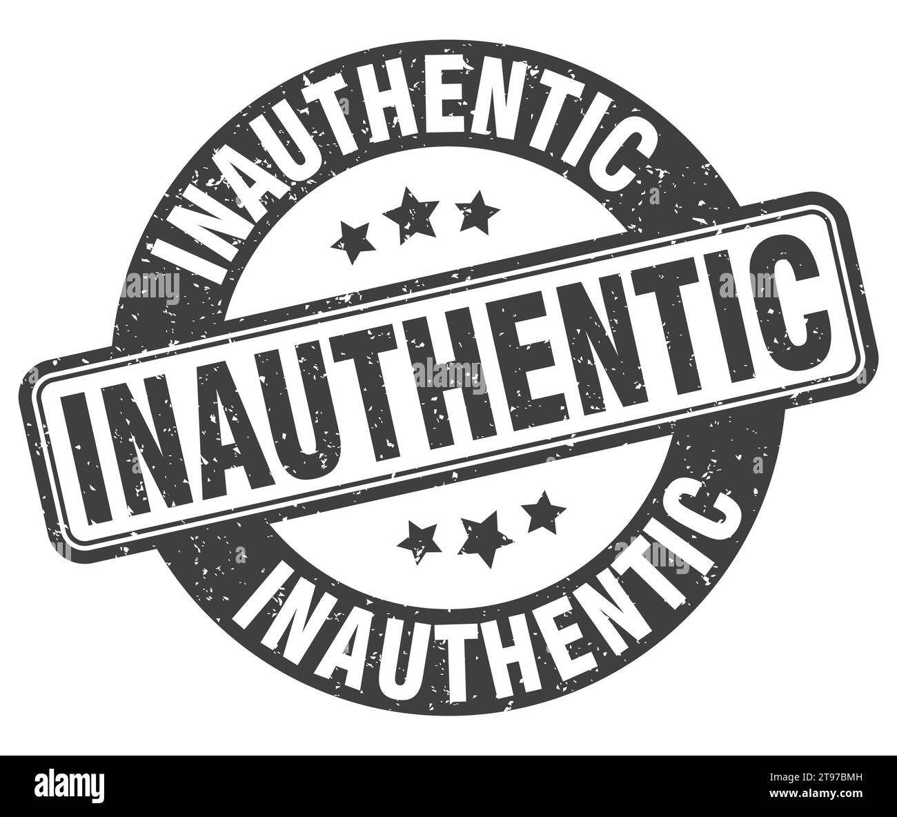 inauthentic stamp. inauthentic sign. round grunge label Stock Vector ...