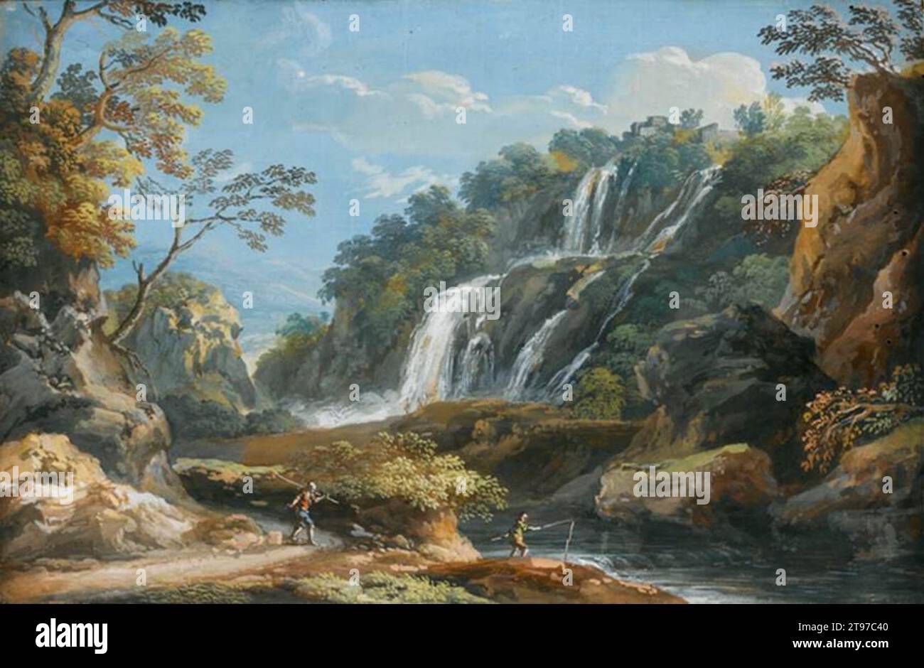 Roman View: The Waterfalls at Tivoli - by Giovanni Battista Busiri ...