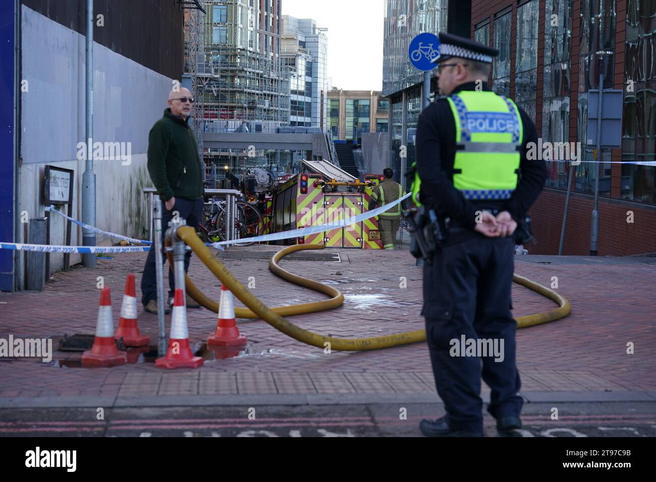 The scene at the Station Hill development site in Reading where a fire ...