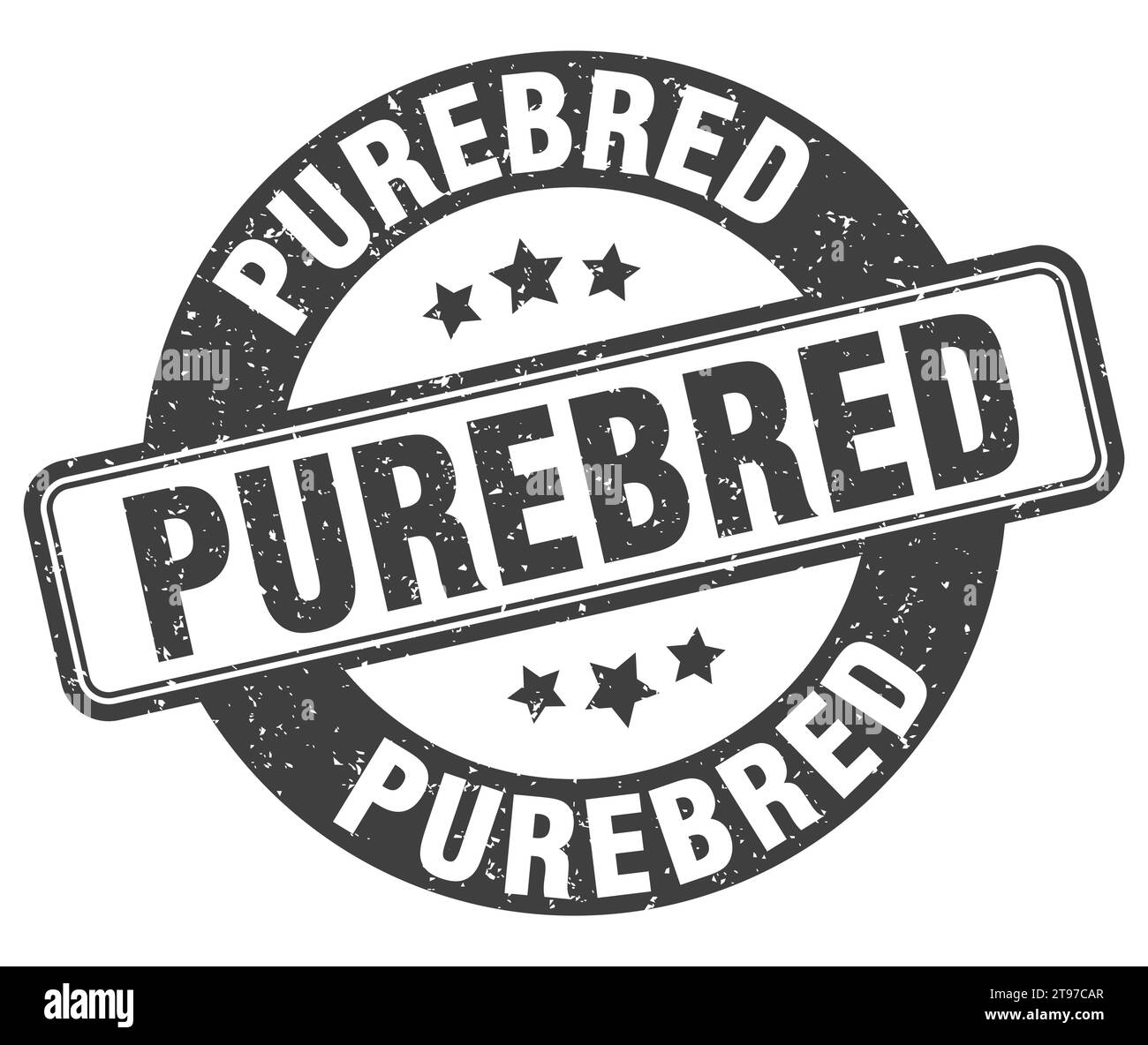 purebred stamp. purebred sign. round grunge label Stock Vector Image ...