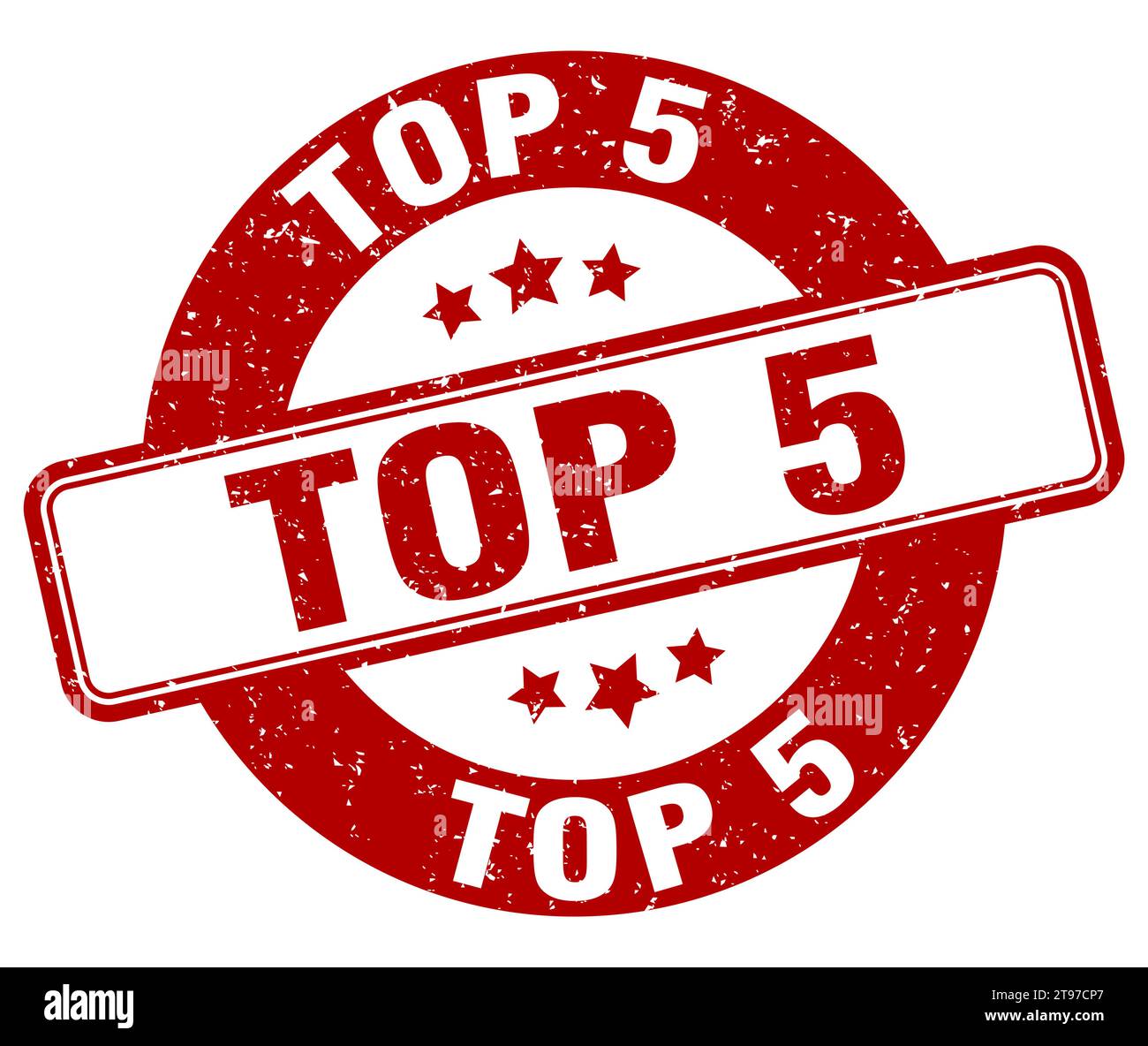 top 5 stamp. top 5 sign. round grunge label Stock Vector Image & Art ...