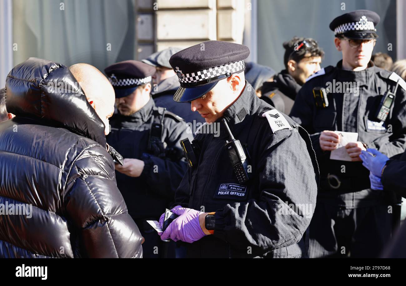 England, London, Whitehall, Police stop and search suspected right wing ...