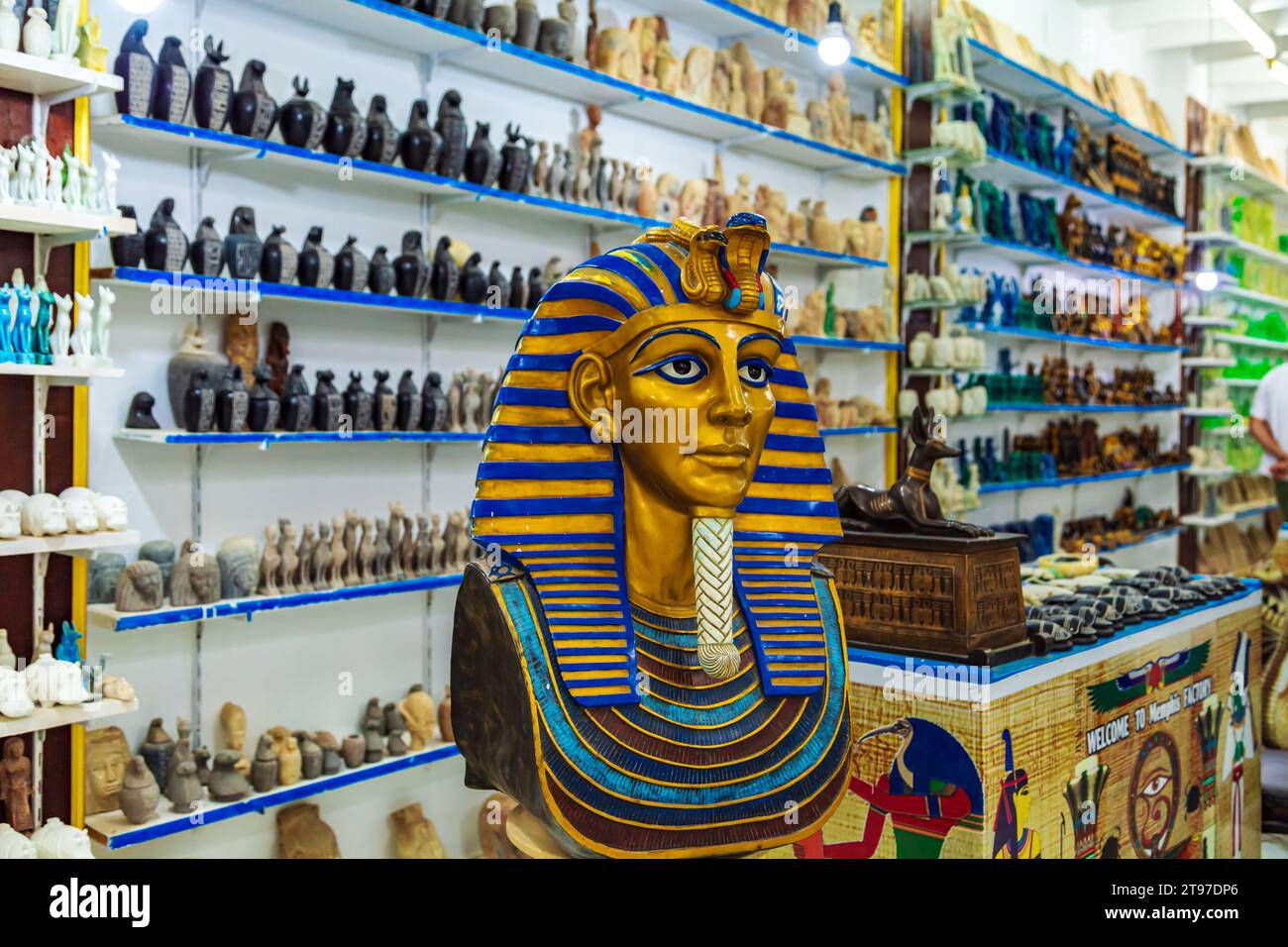 Alabaster factory products in the souvenir shop. Culture and traditions ...