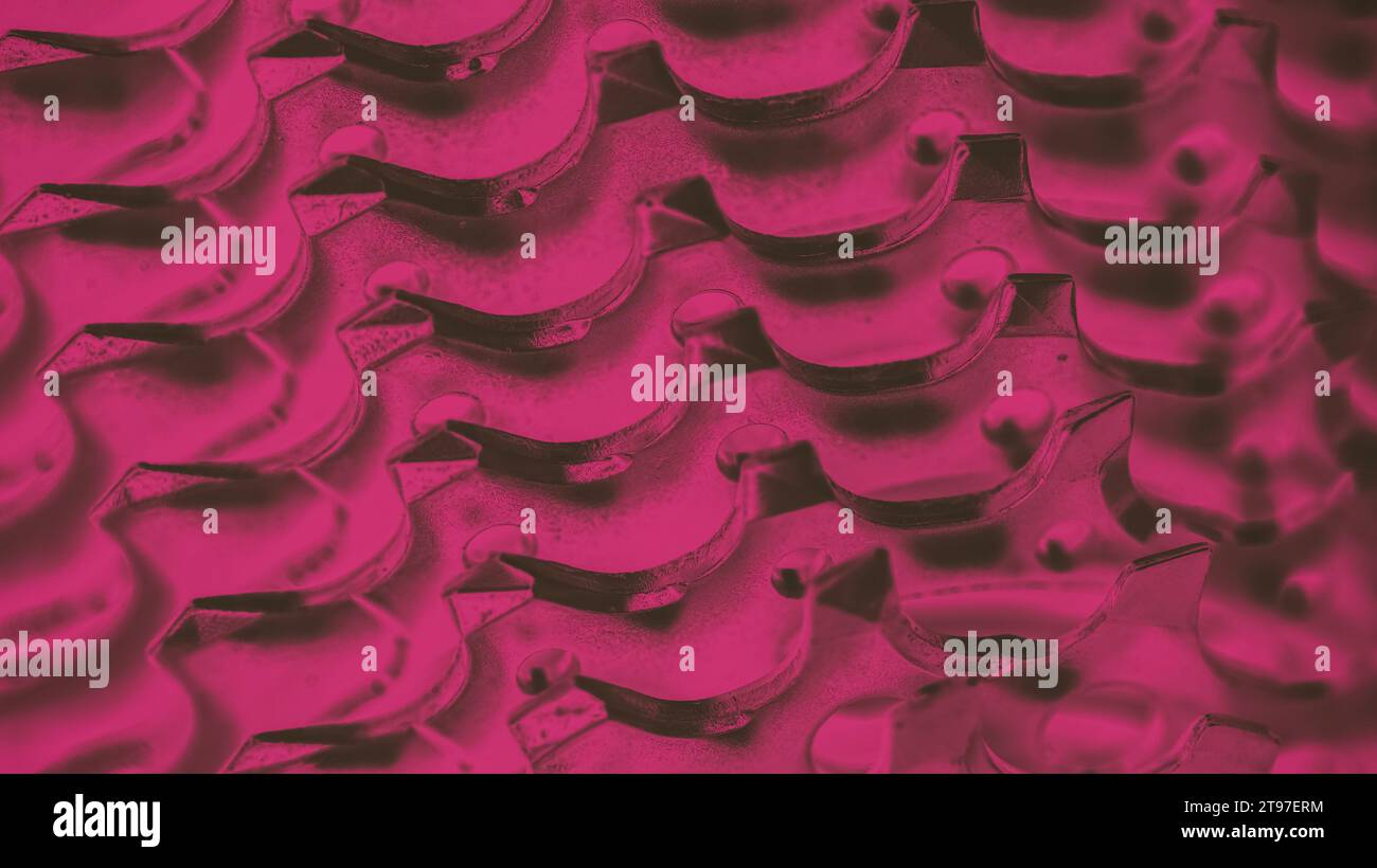 Red fuchsia color abstract panorama background, details of bicycle ...