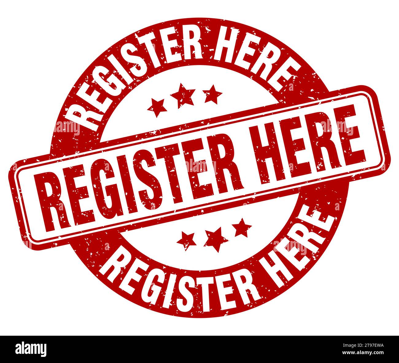 register here stamp. register here sign. round grunge label Stock ...