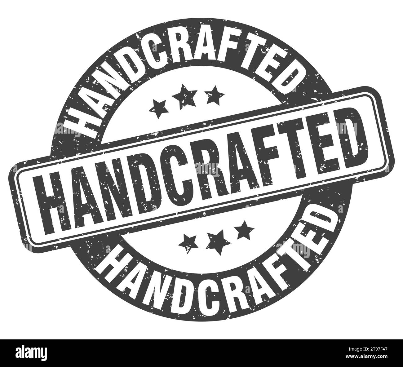 Hand crafted stamp sign Black and White Stock Photos & Images - Alamy