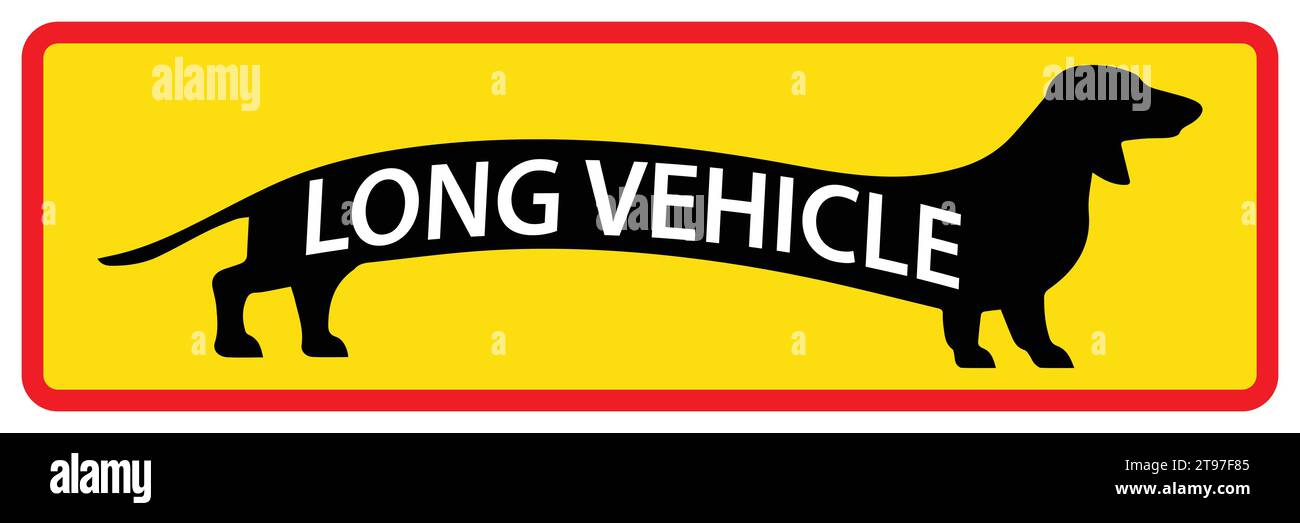 Vector graphic of long vehicle sign with a Dachshund dog Stock Vector ...