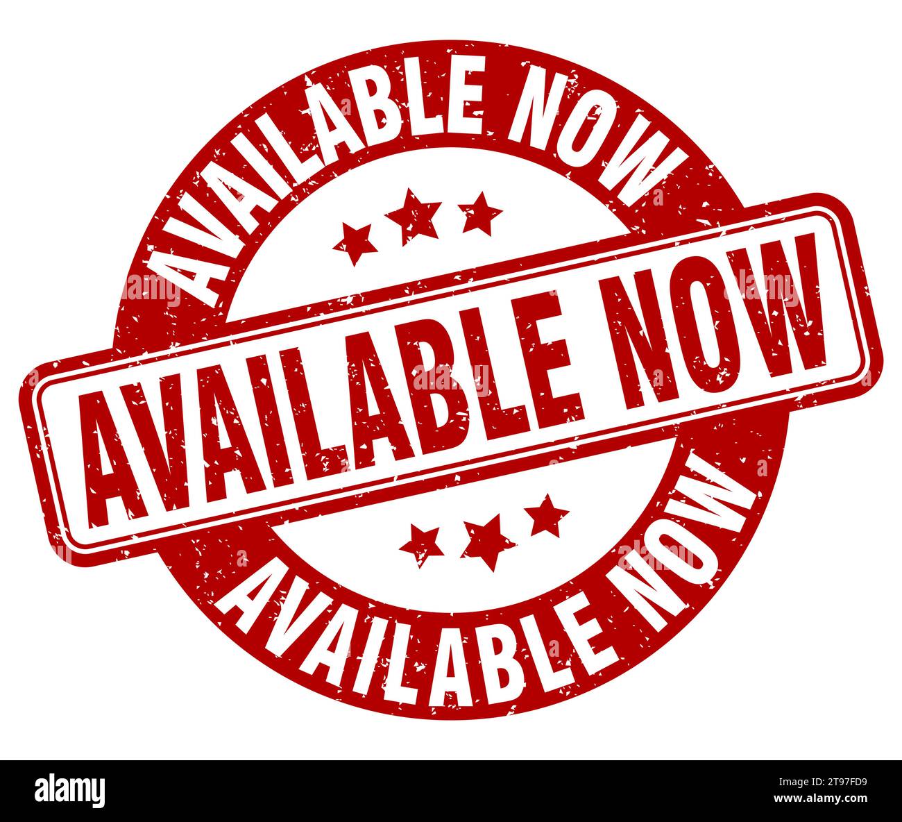 available now stamp. available now sign. round grunge label Stock ...
