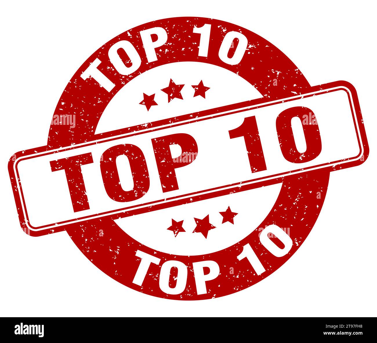 top 10 stamp. top 10 sign. round grunge label Stock Vector Image & Art ...