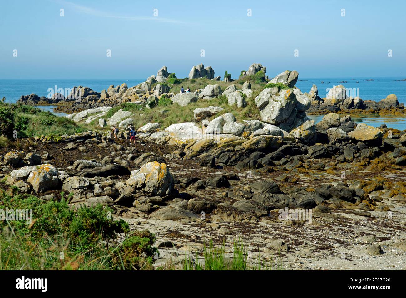 Chausey Islands, rocks Les Moines, Grande Grève beach (Manche, Normandy ...