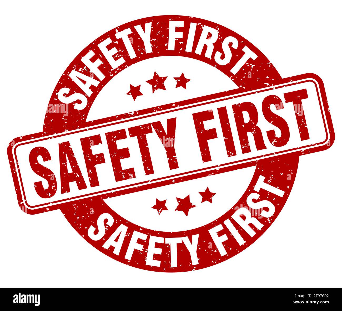 safety first stamp. safety first sign. round grunge label Stock Vector ...
