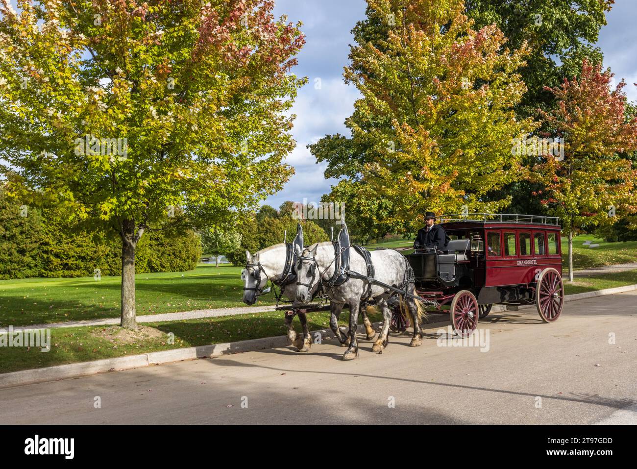 The Grand Hotel transports its guests in a private carriage. Closed ...