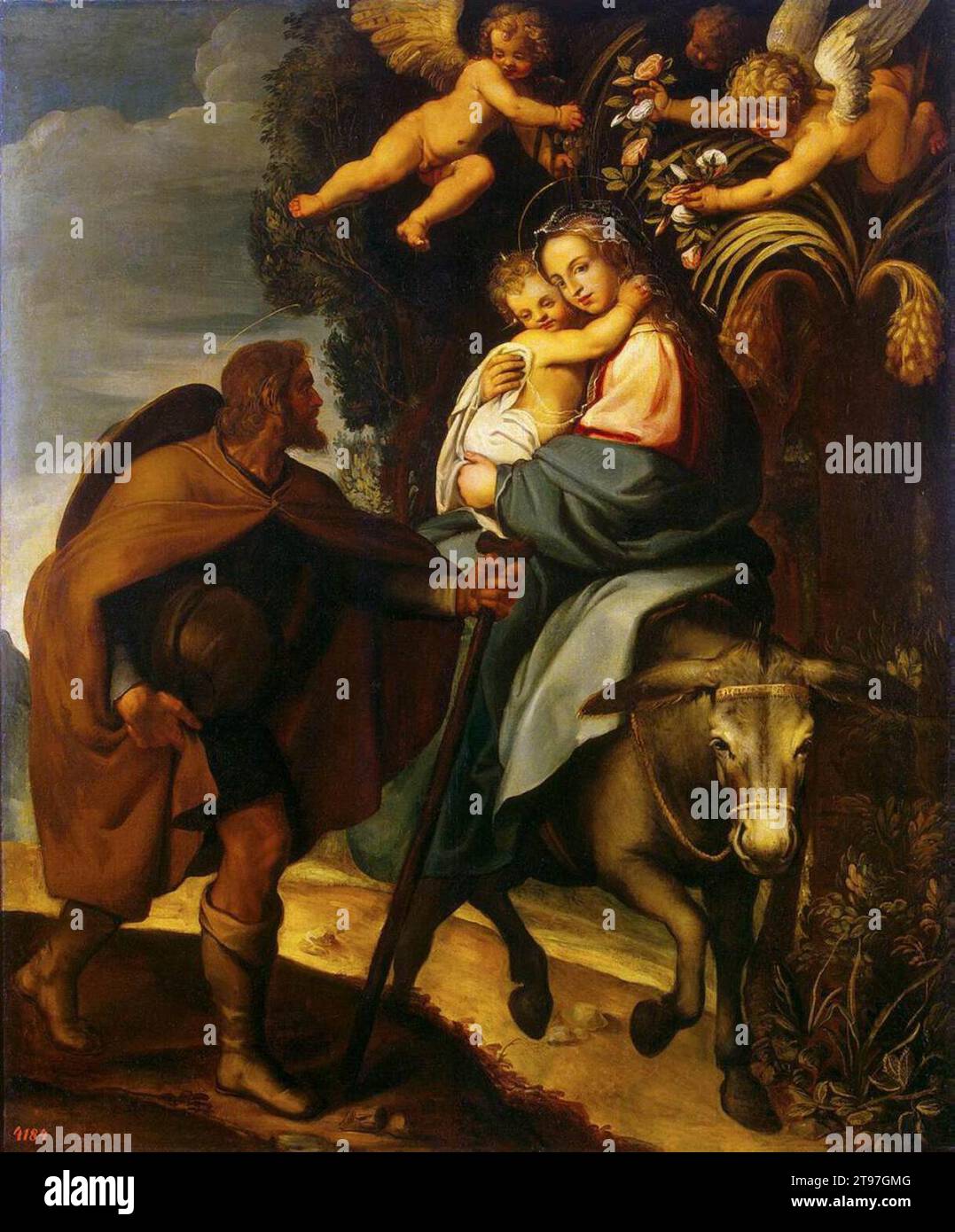 The Flight into Egypt 1600-03 by Bartolome Carducho Stock Photo - Alamy
