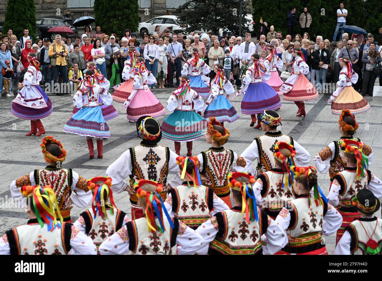 Lviv, Ukraine - June 28, 2023: People dance traditional Ukrainian ...