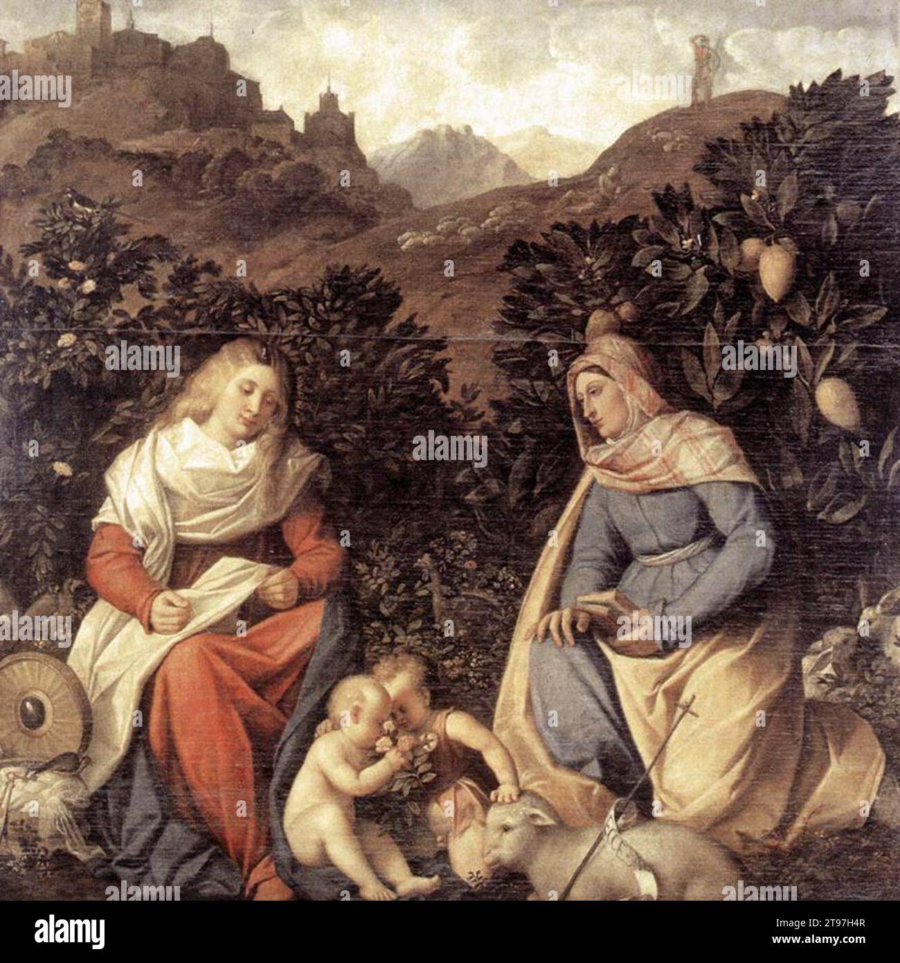 Sacred Conversation 1524-30 by Giovanni Cariani Stock Photo - Alamy